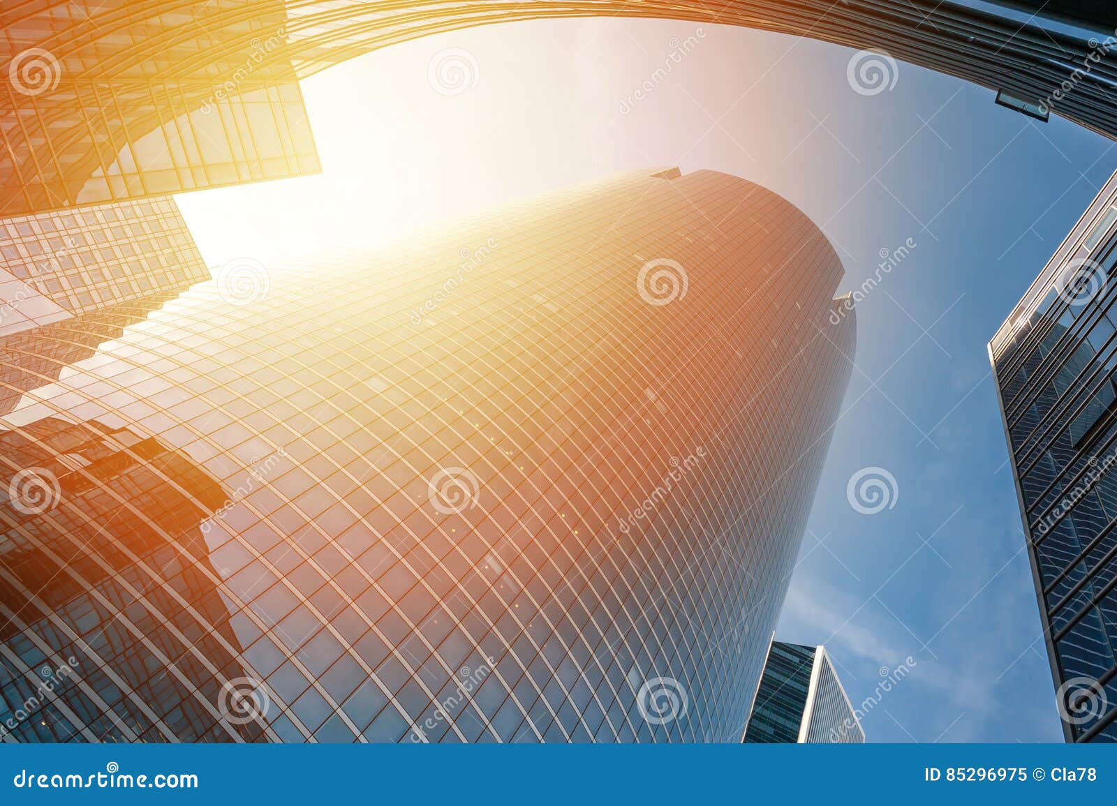 Skyscraper at sunset stock image. Image of metropolis - 85296975