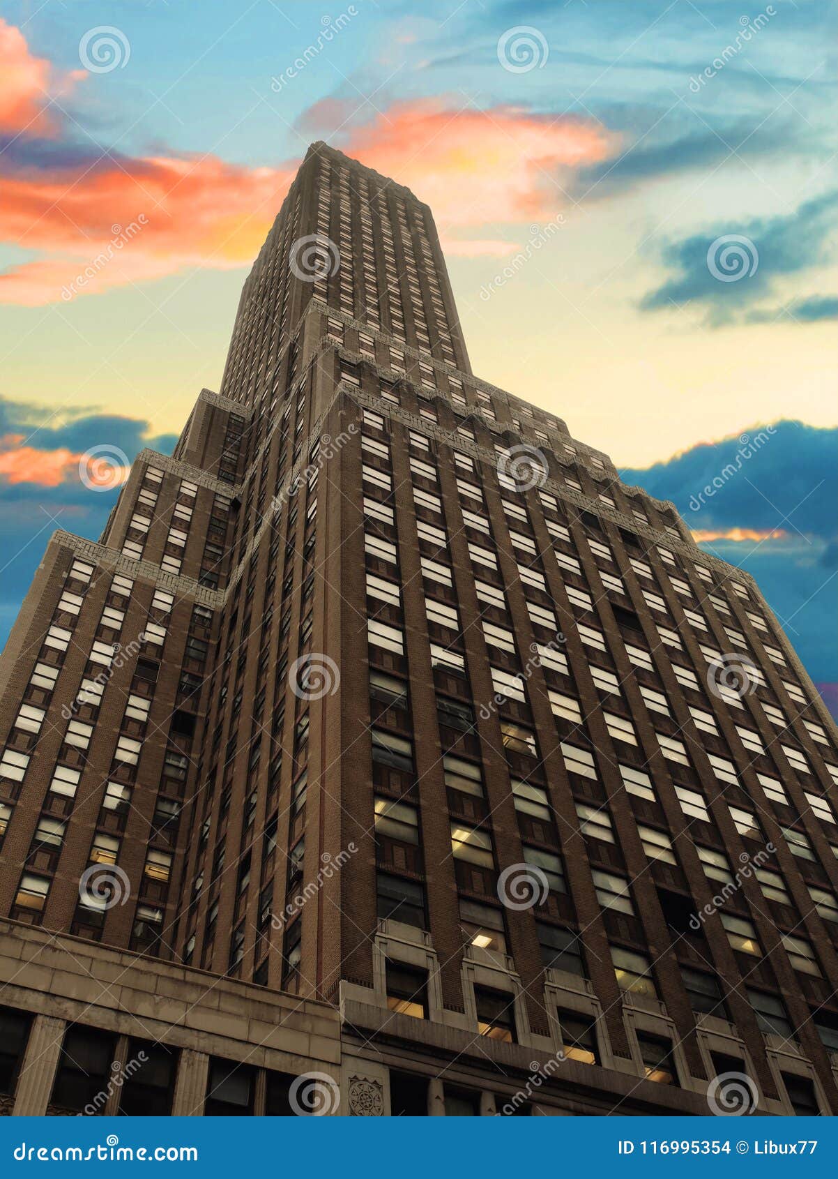 Skyscraper at Sunset or Sunrise Stock Photo - Image of attraction, dawn ...