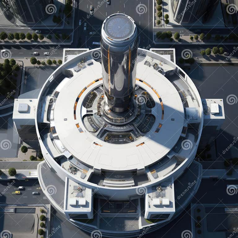 Skyscraper Top View, New Technologies Stock Illustration - Illustration ...