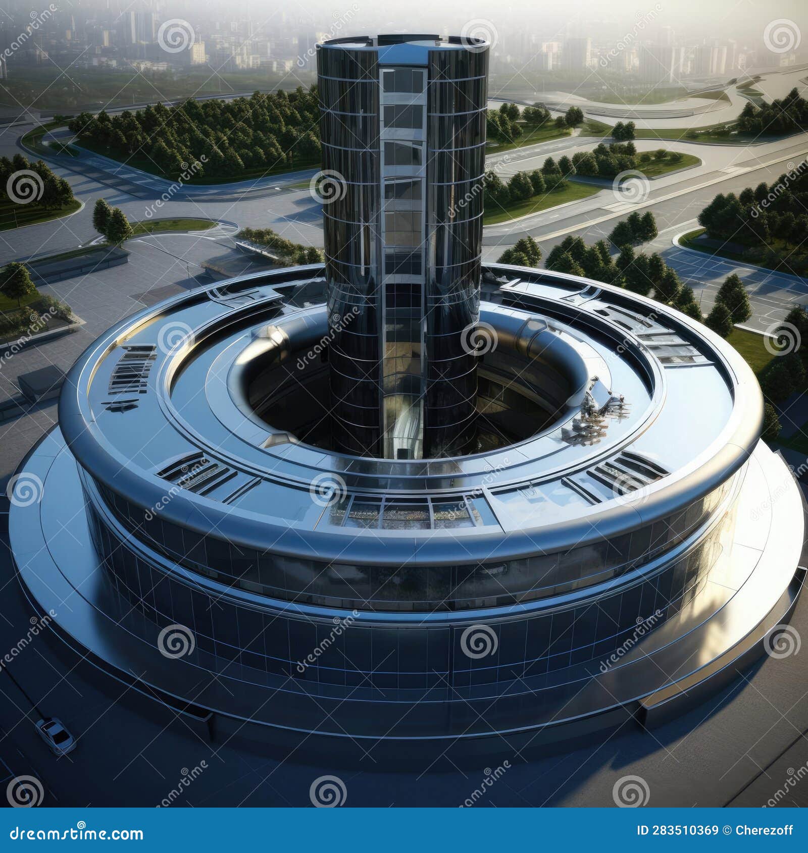 Skyscraper Top View, New Technologies Stock Illustration - Illustration ...