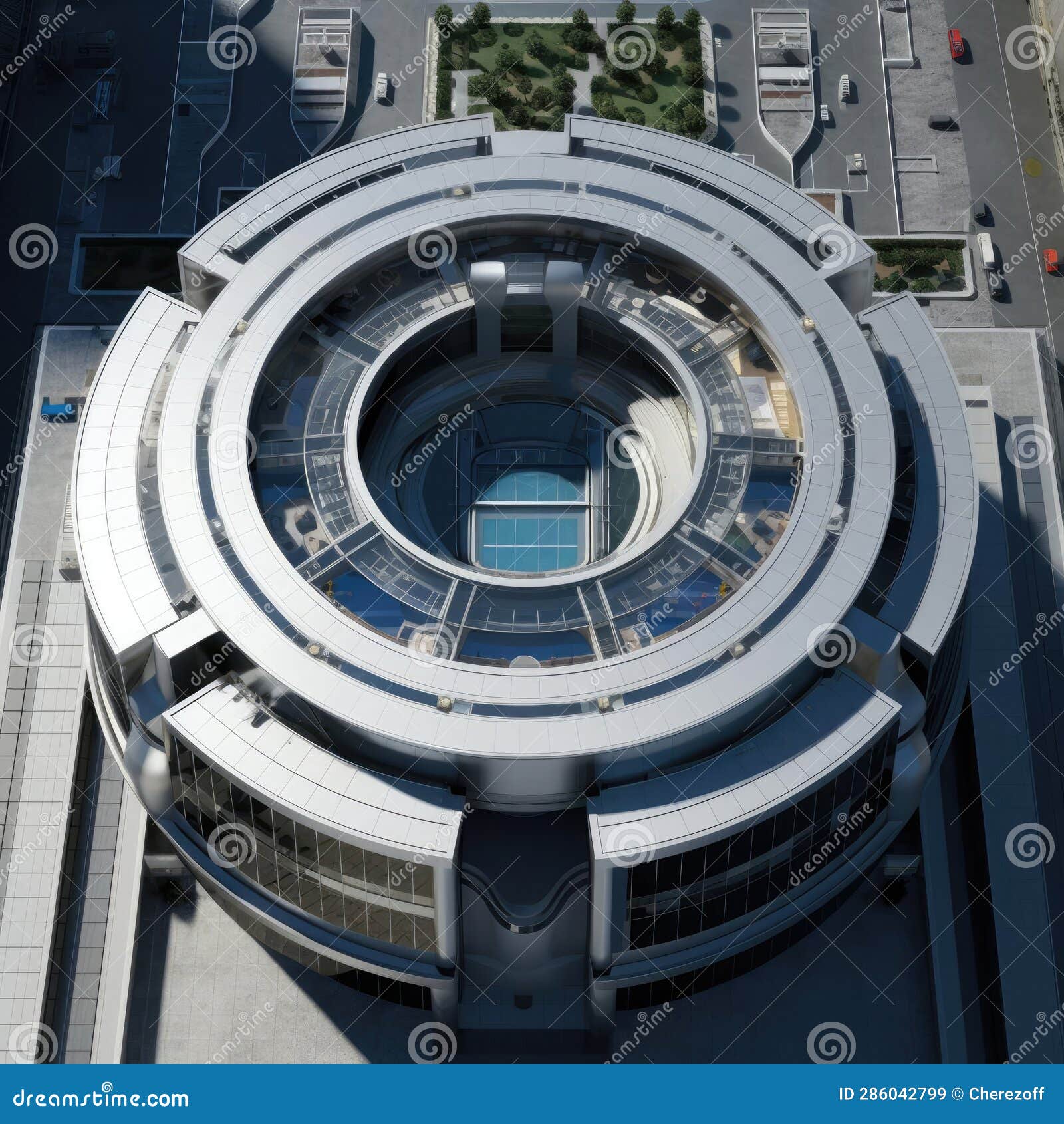 Skyscraper Top View, New Technologies Stock Illustration - Illustration ...