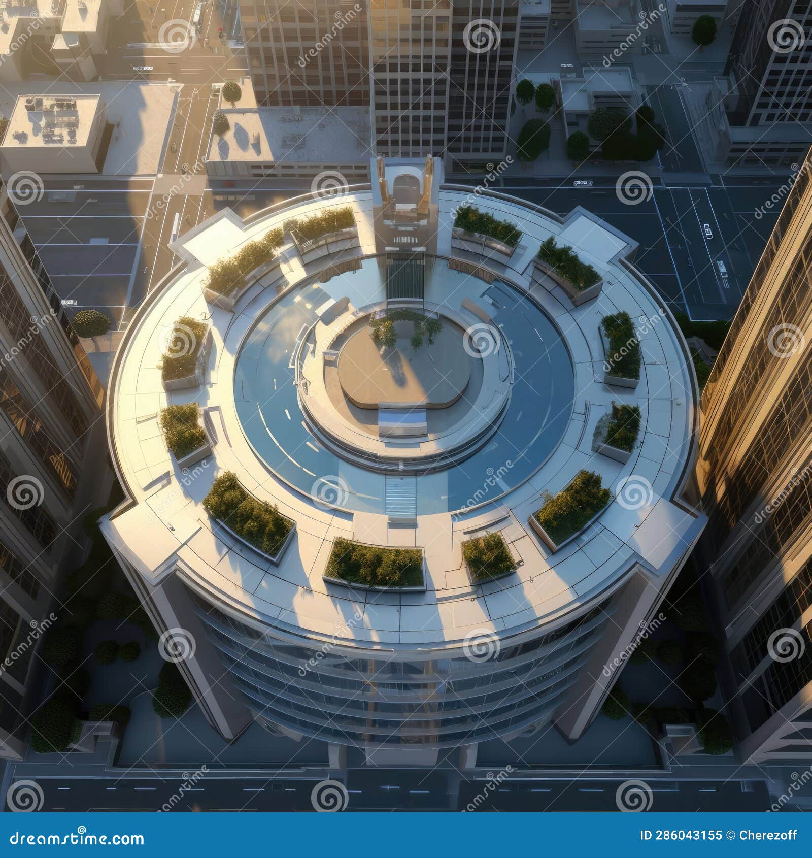 Skyscraper Top View, New Technologies Stock Illustration - Illustration ...