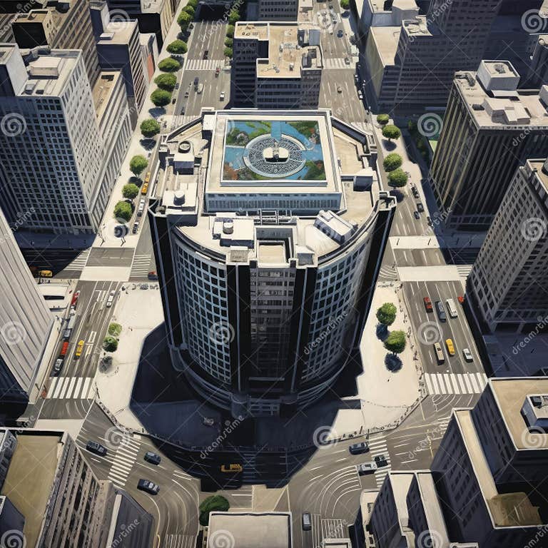 Skyscraper Top View, New Technologies Stock Illustration - Illustration ...