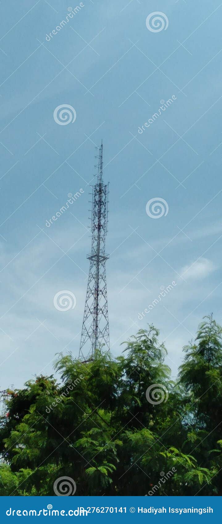 Skyscraper Tower , Tree and Telecommunication Stock Image - Image of ...