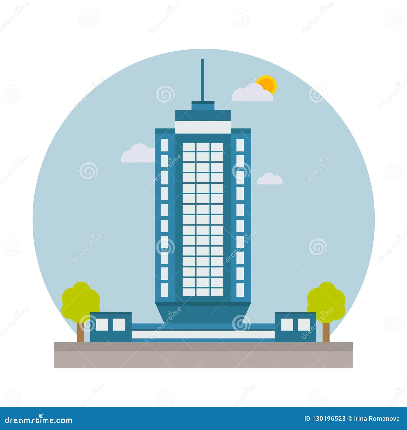 Skyscraper Tower Vector Flat Illustration Stock Vector - Illustration ...