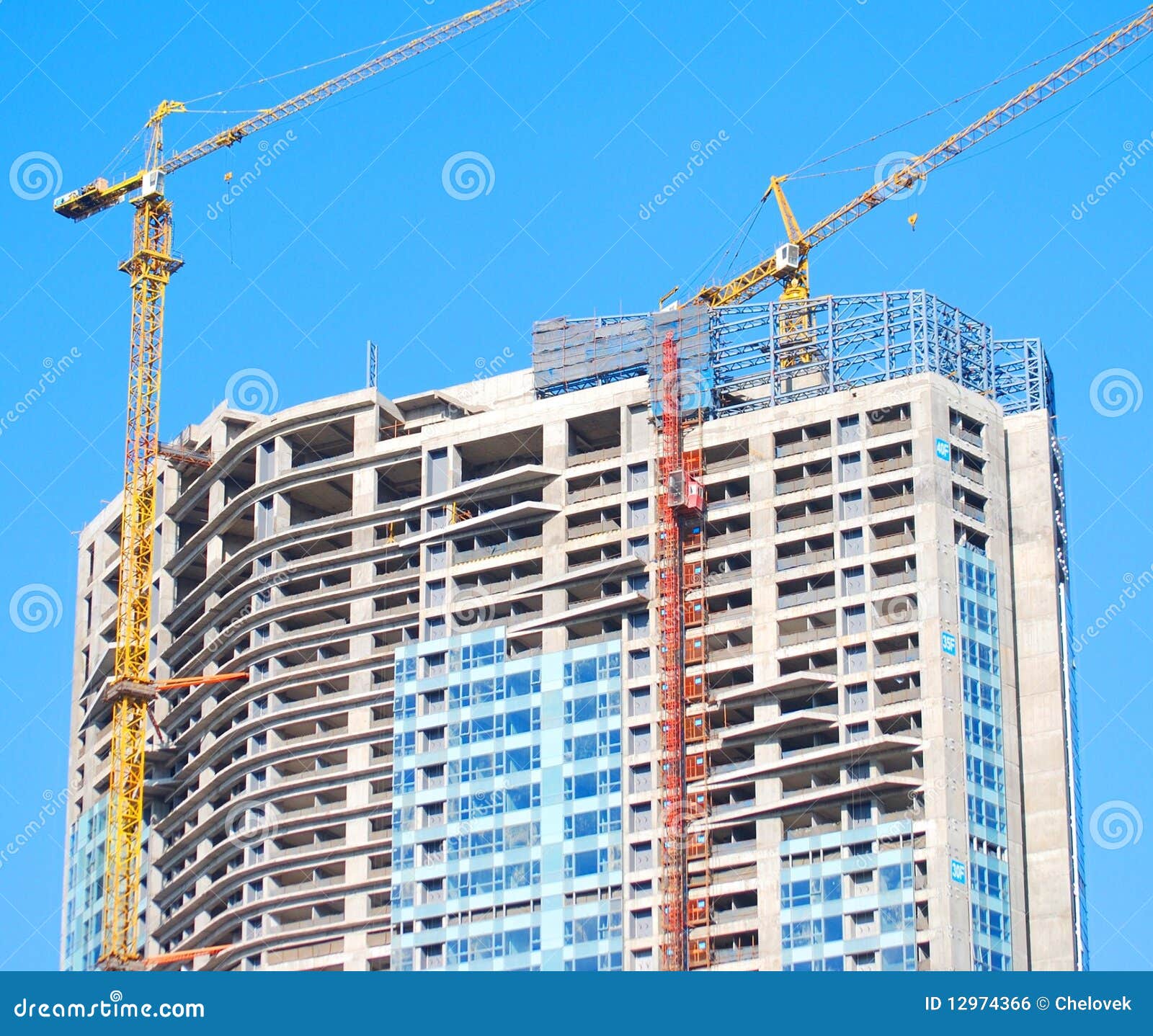 Skyscraper Under Construction Stock Photo - Image of modern, front ...