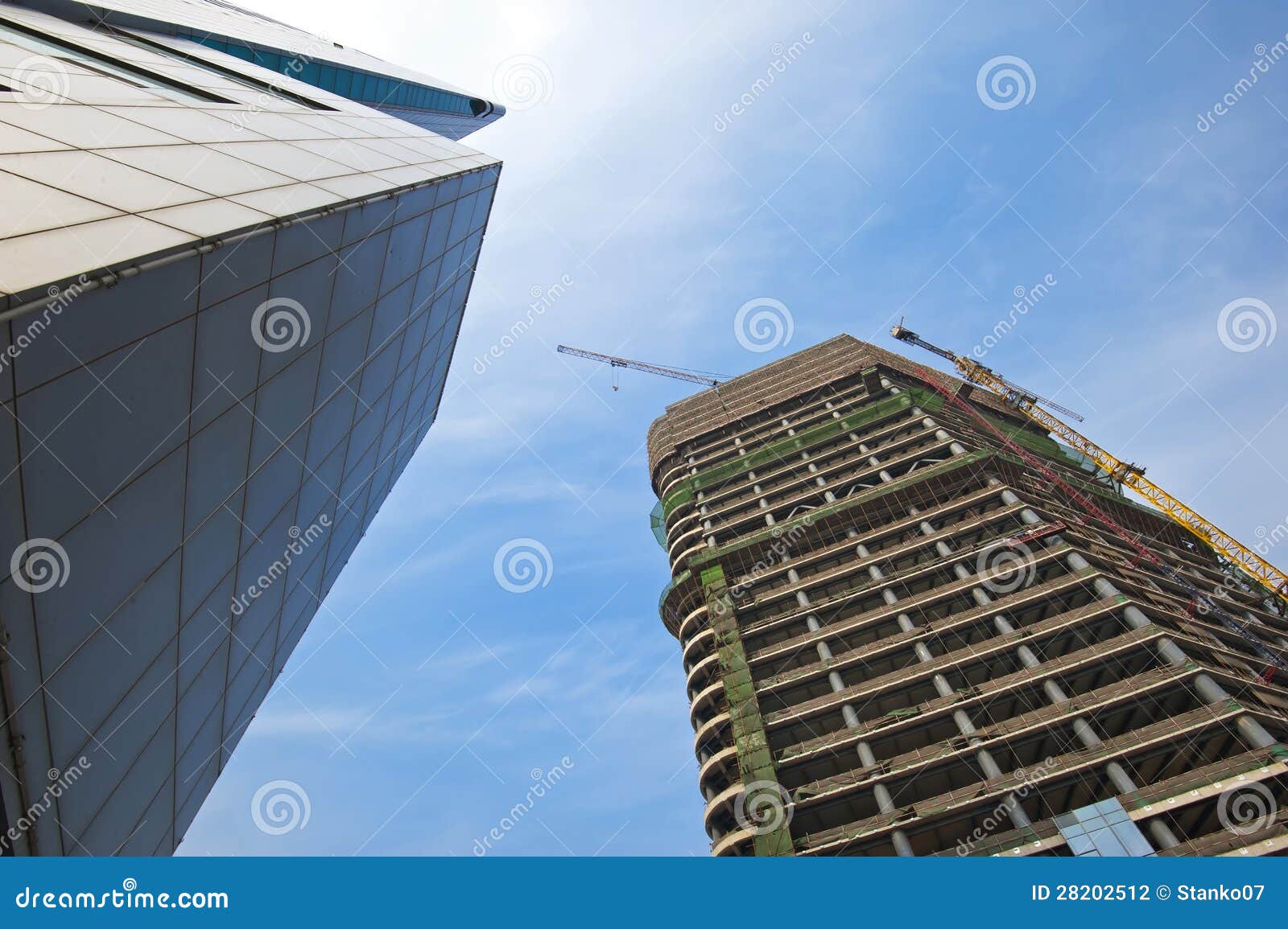 Skyscraper Under Construction With Crane Royalty-Free Stock Image ...