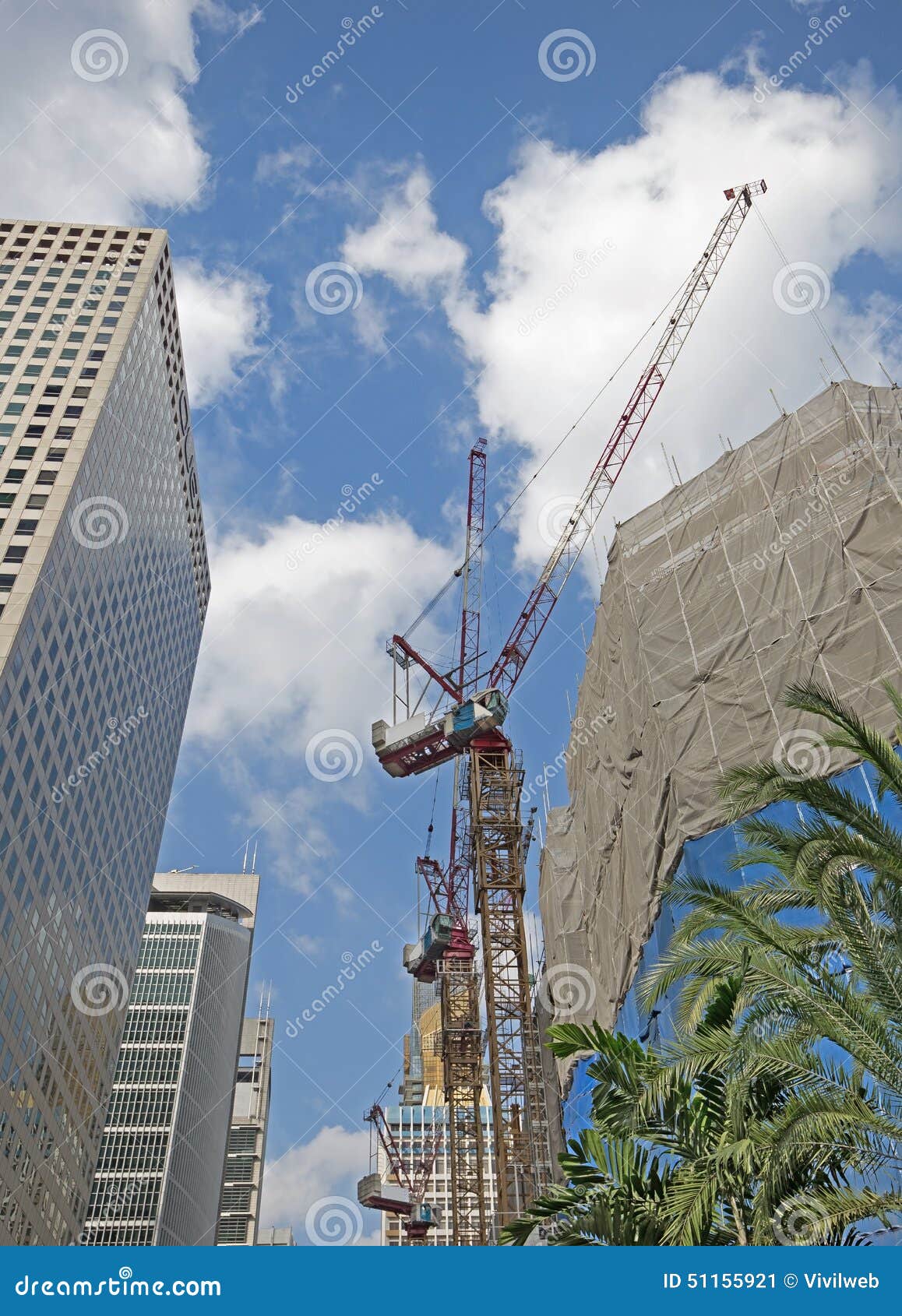 Skyscraper Under Construction Stock Image - Image of glass, apartment ...