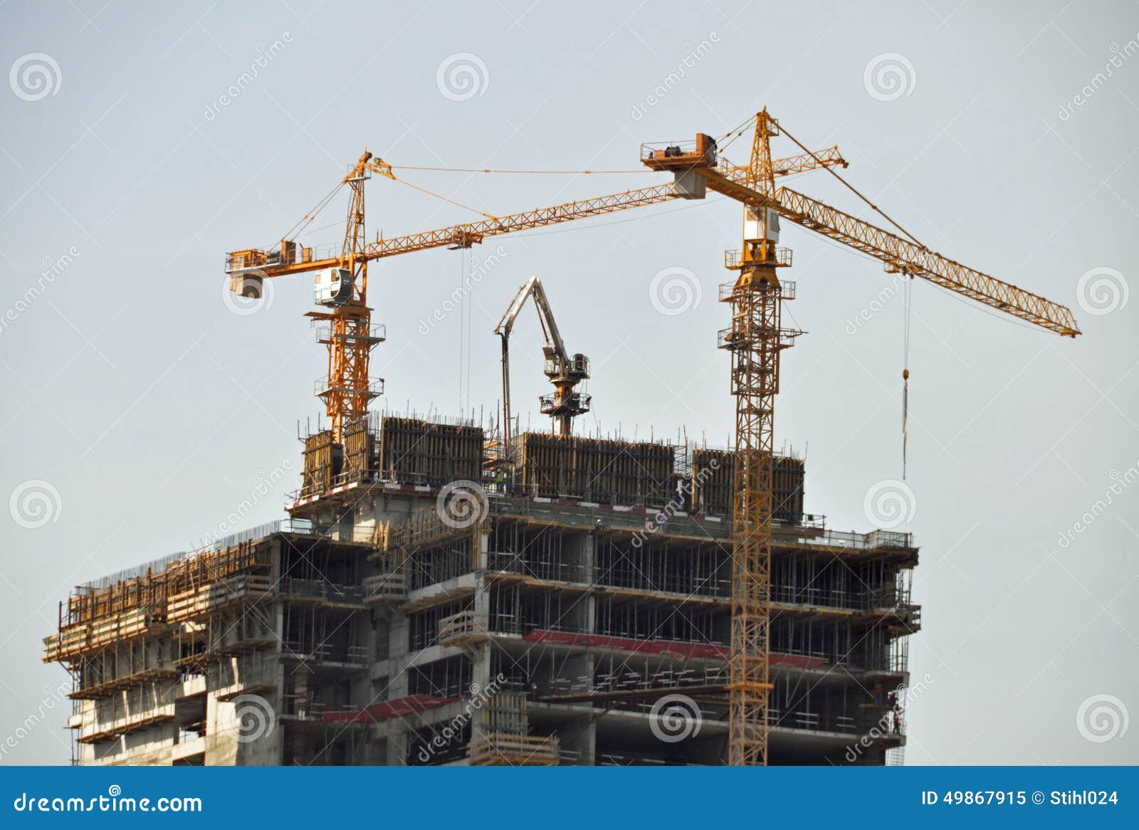 Skyscraper Under Construction Stock Image - Image of formwork, office ...