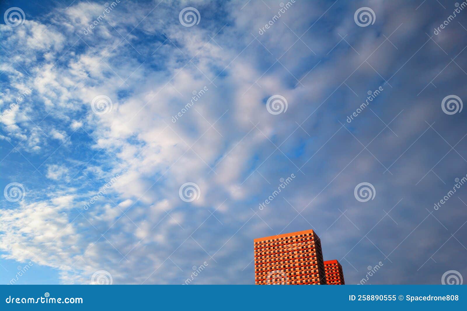Skyscraper Under Daylight Clouds Backdrop Stock Image - Image of ...
