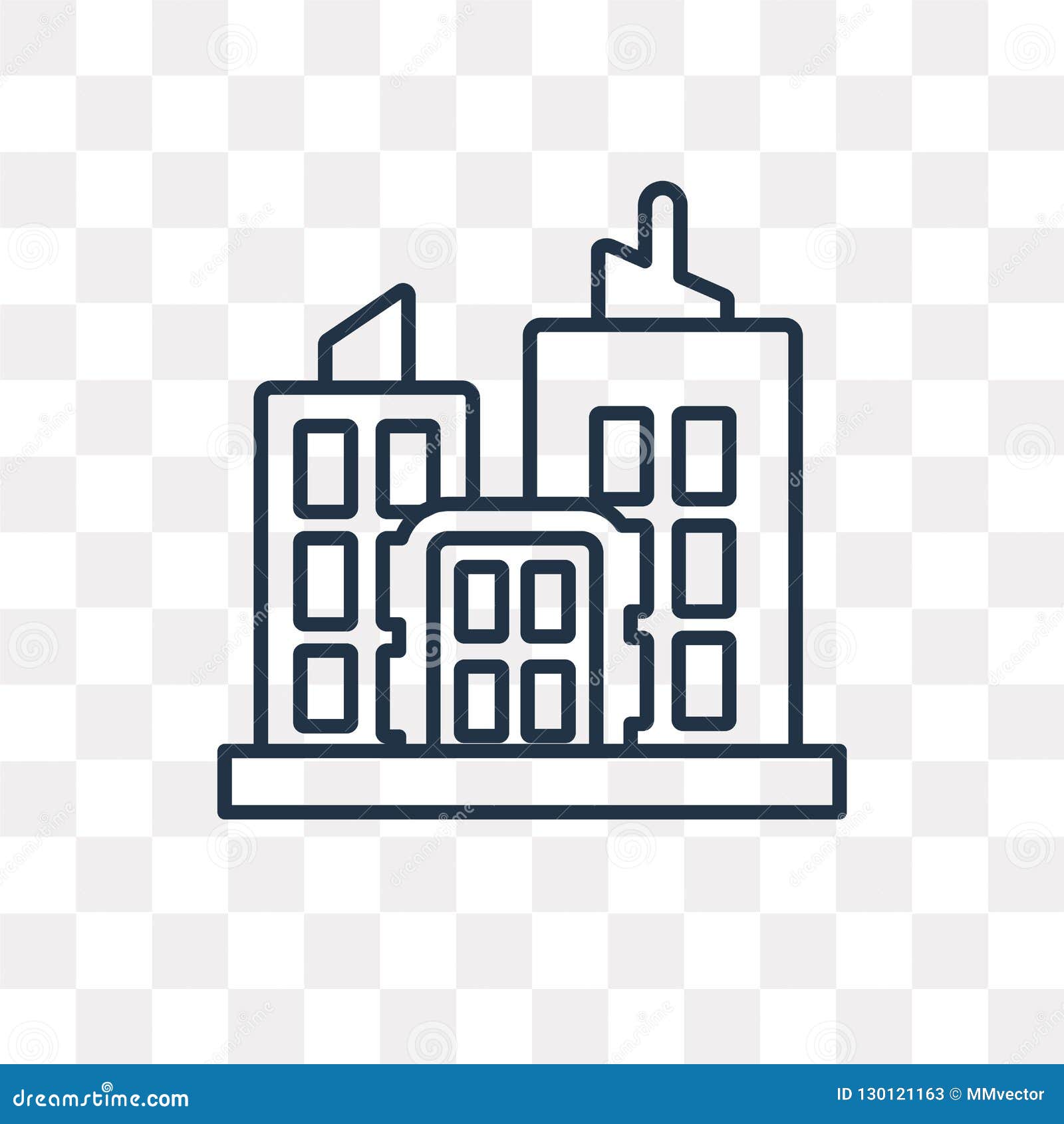 Skyscraper Vector Icon Isolated on Transparent Background, Linear ...