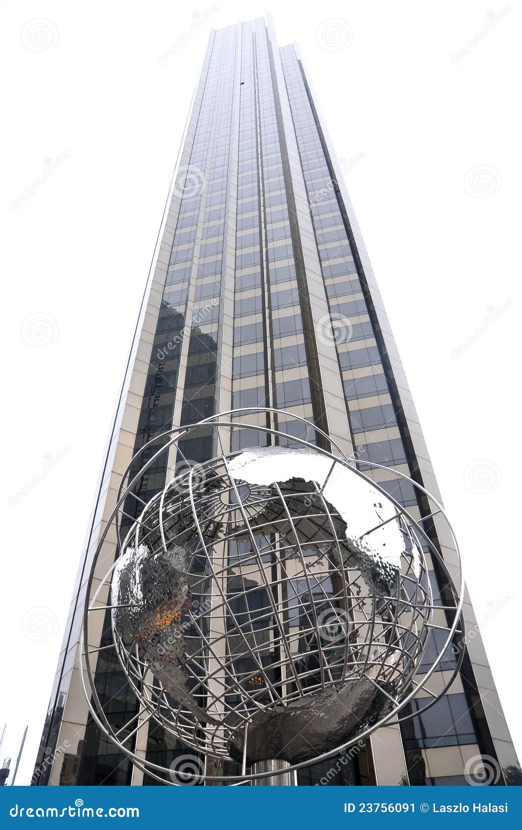 Skyscraper View with Globe at Columbus Circle Editorial Photo - Image ...