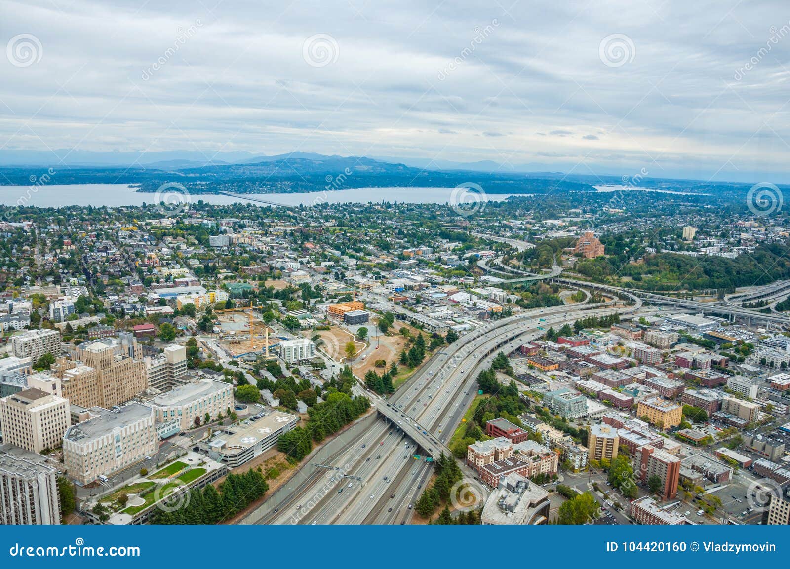 High View on Seattle Highway Stock Photo - Image of beautiful ...