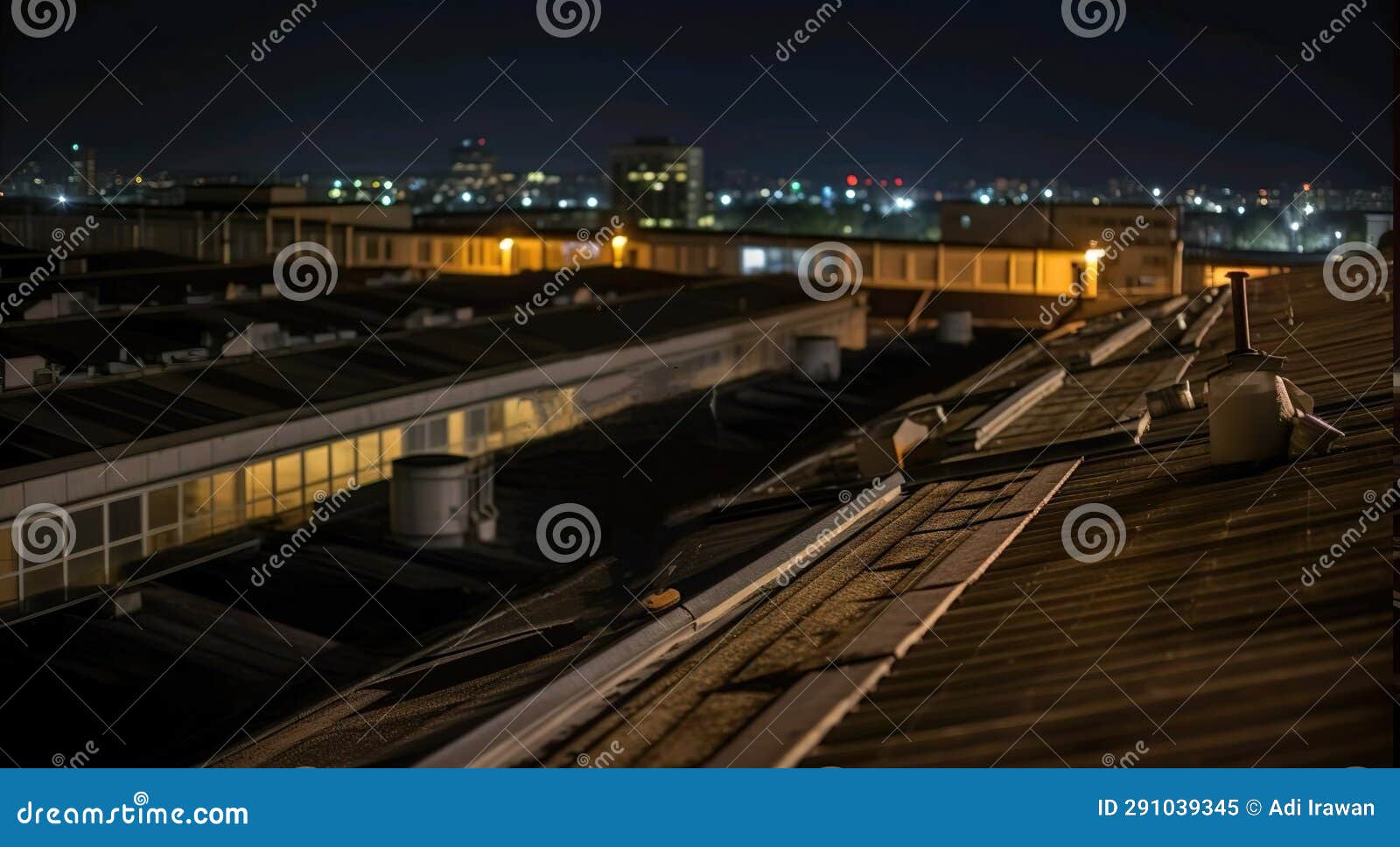 Skyscraper View from Top of Building Stock Image - Image of downtown ...