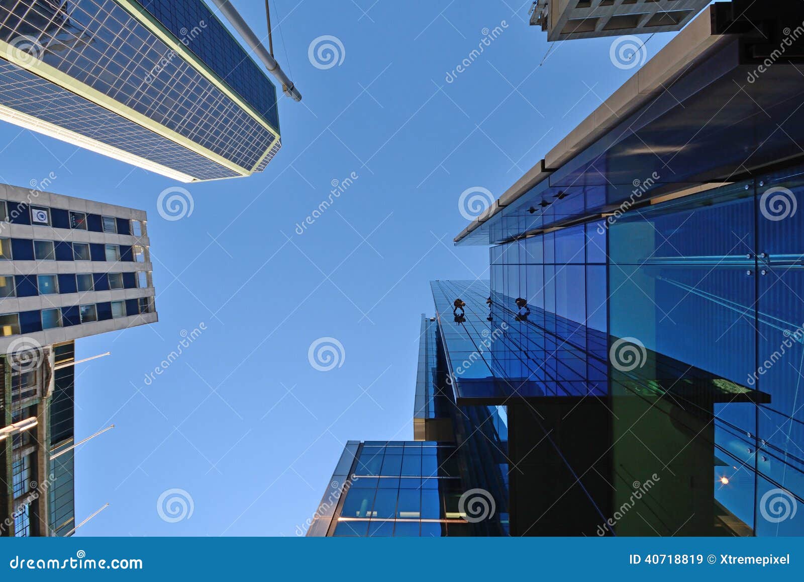 Skyscraper window cleaners stock image. Image of tower - 40718819