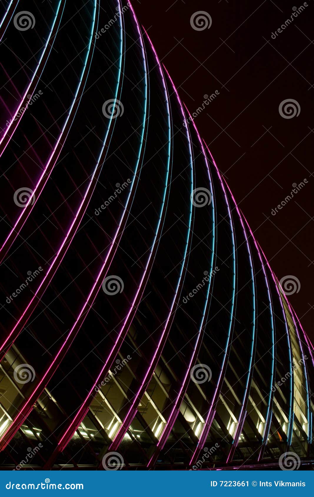 Skyscraper Windows at Night Stock Image - Image of abstract ...