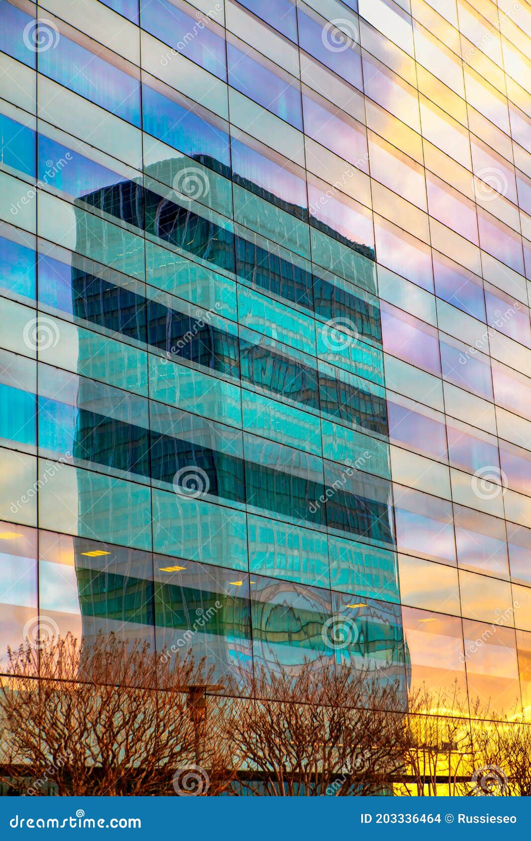 Skyscraper in Windows Reflection Stock Photo - Image of facade ...