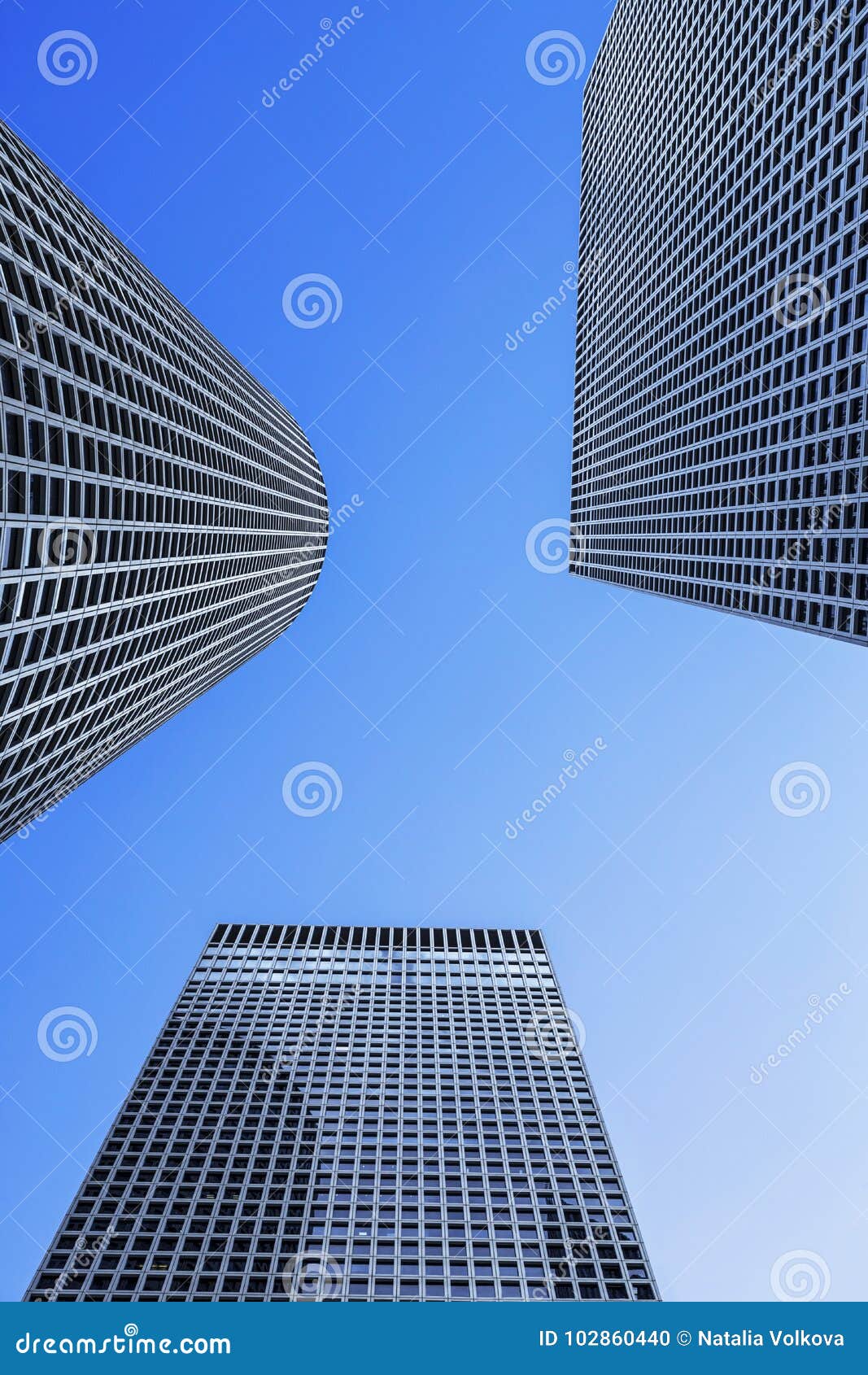 Skyscrapers on Blue Sky Background Stock Photo - Image of skyscraper ...