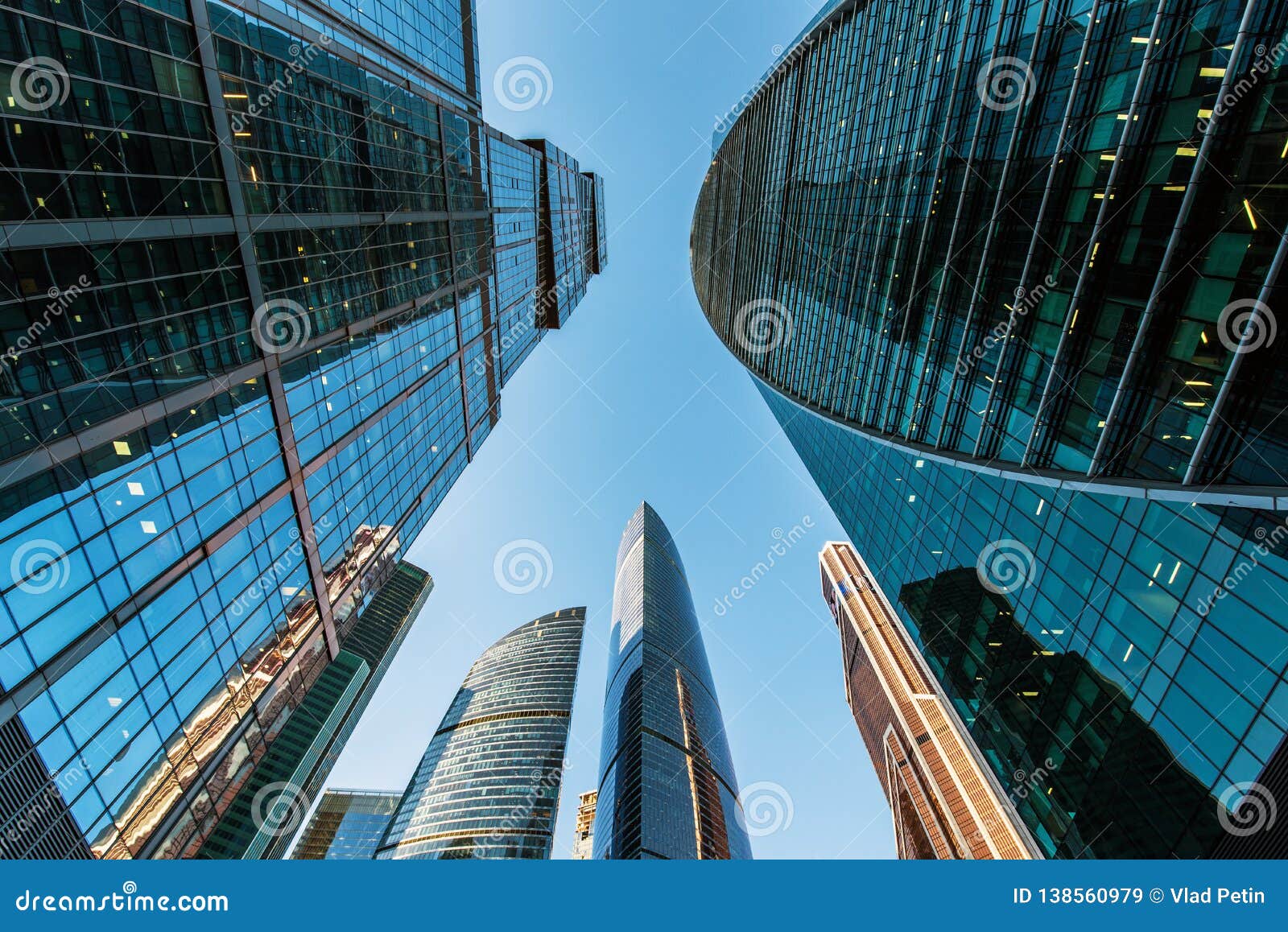 Skyscrapers bottom up view stock image. Image of cityscape - 138560979