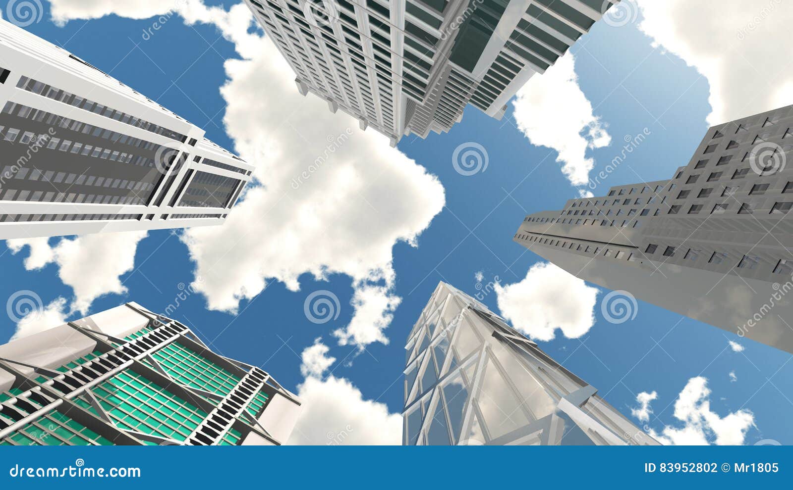 Skyscrapers, bottom view stock illustration. Illustration of life ...