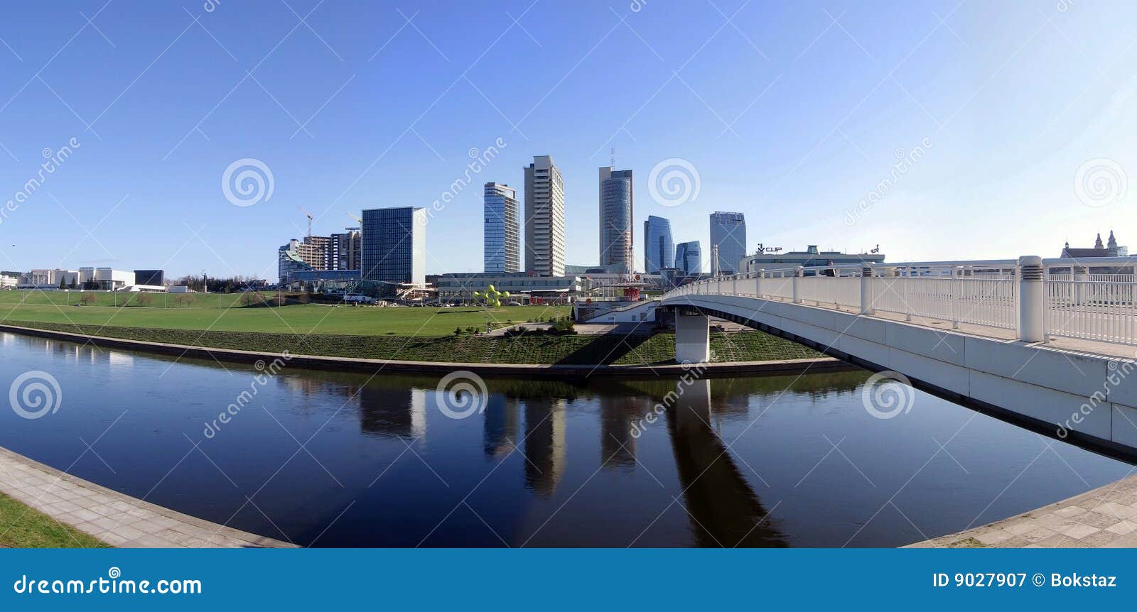 Skyscrapers in Center of Vilnius Stock Image - Image of river ...