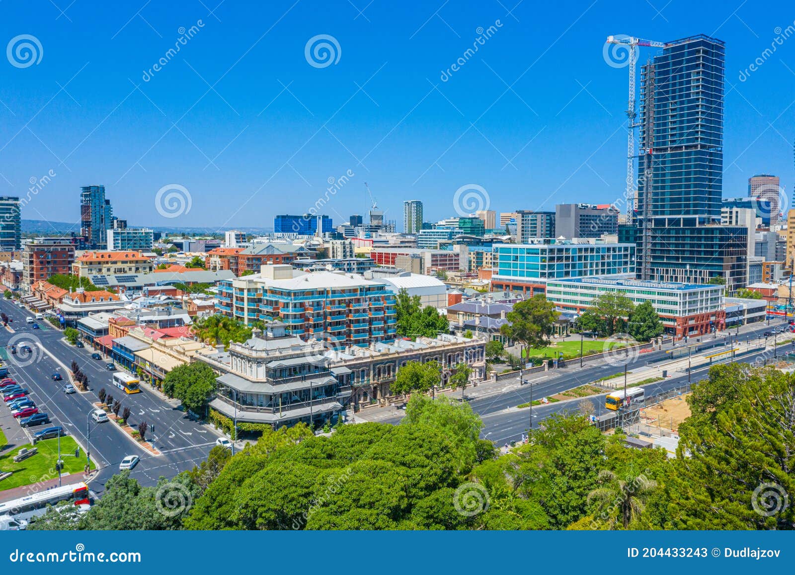 Skyscrapers at Central Business District of Adelaide, Australia ...