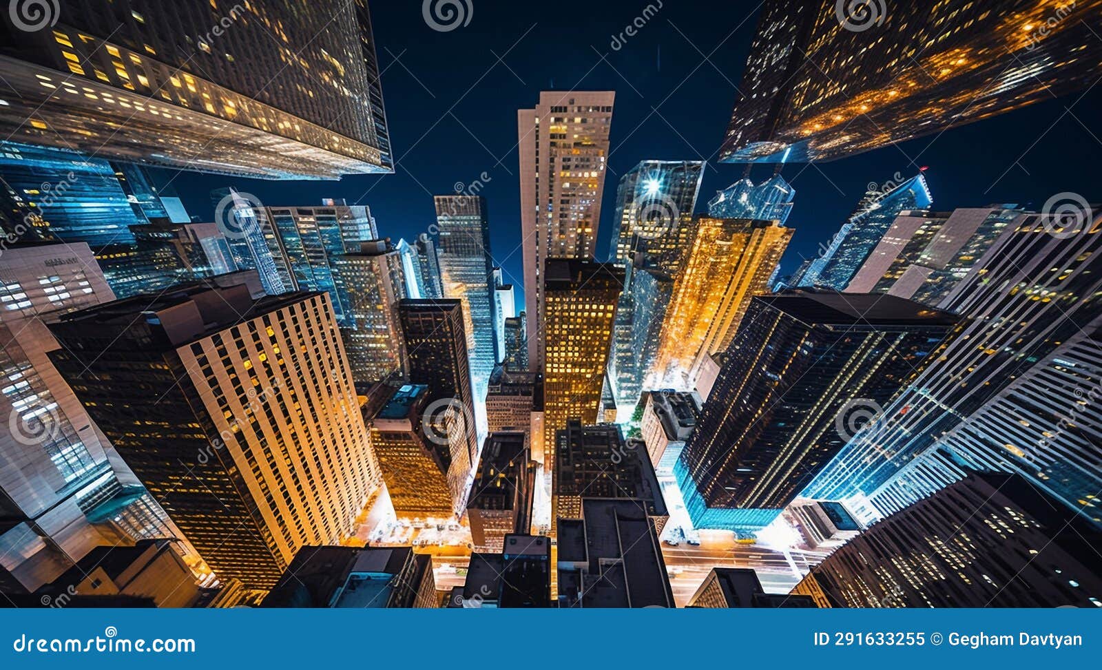 Skyscrapers in the City, Panoramic City View, Buildings and Skyscrapers ...