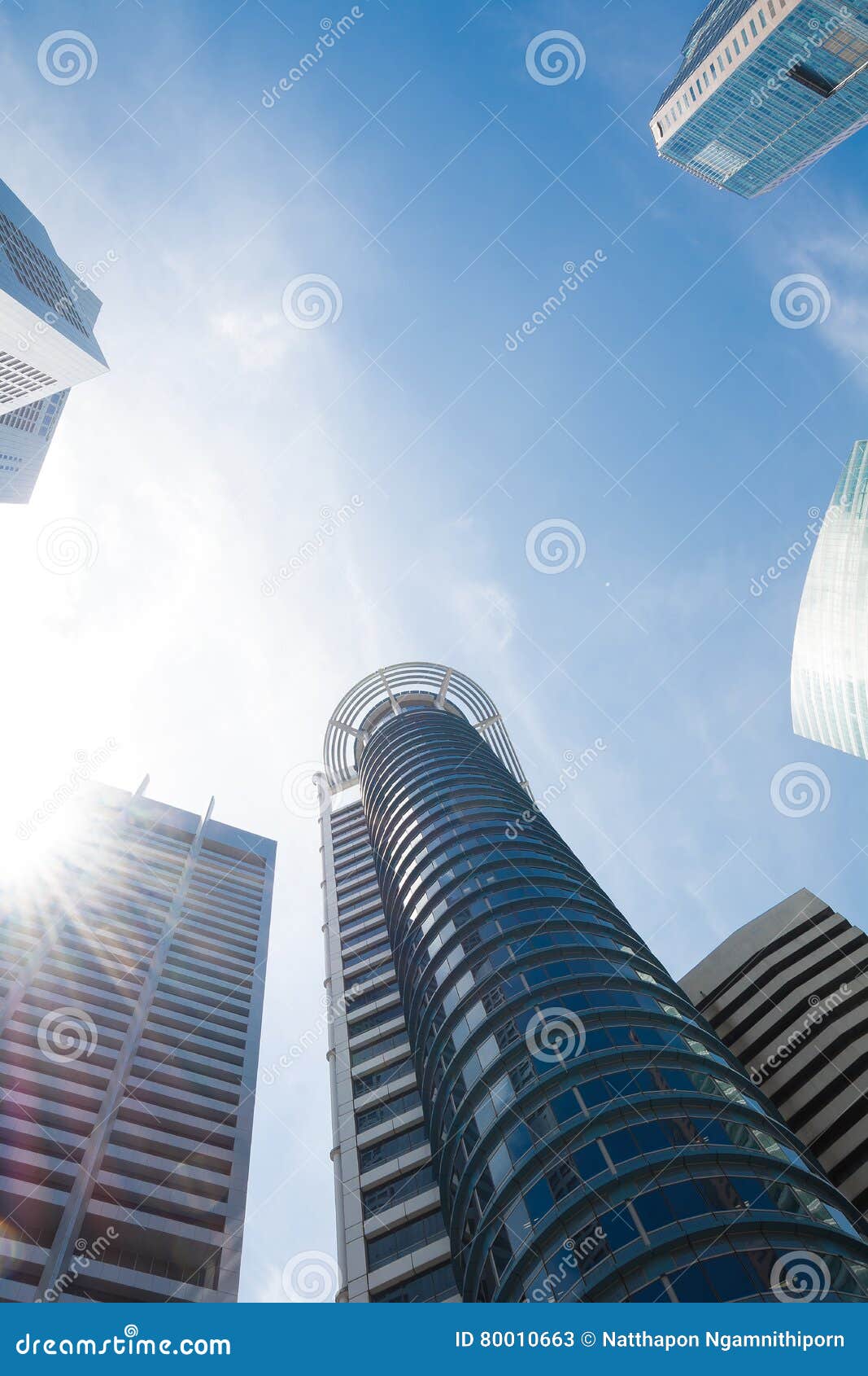 Skyscrapers stock image. Image of tower, clouds, blue - 80010663