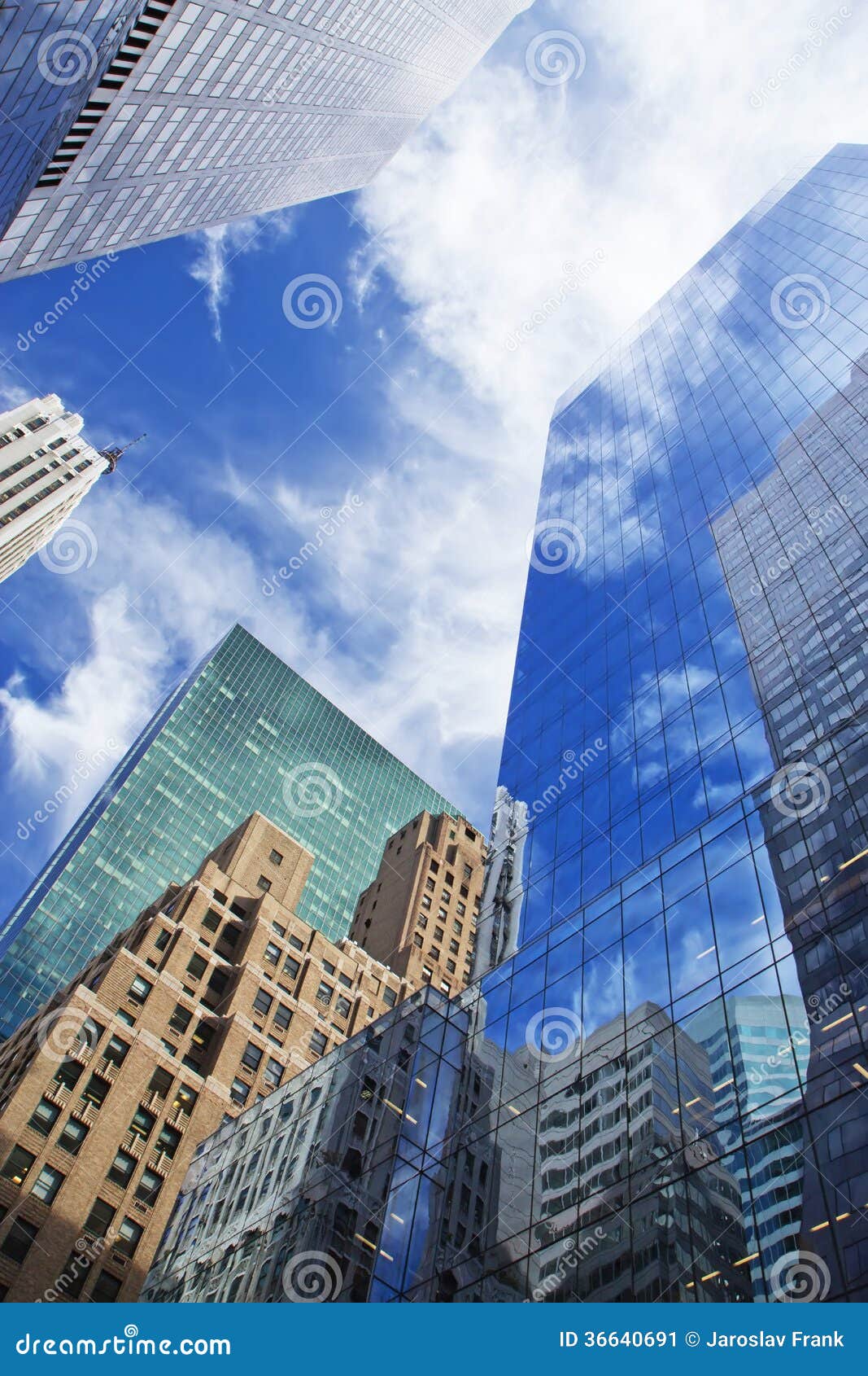 Skyscrapers with Clouds Reflection Stock Image - Image of high ...