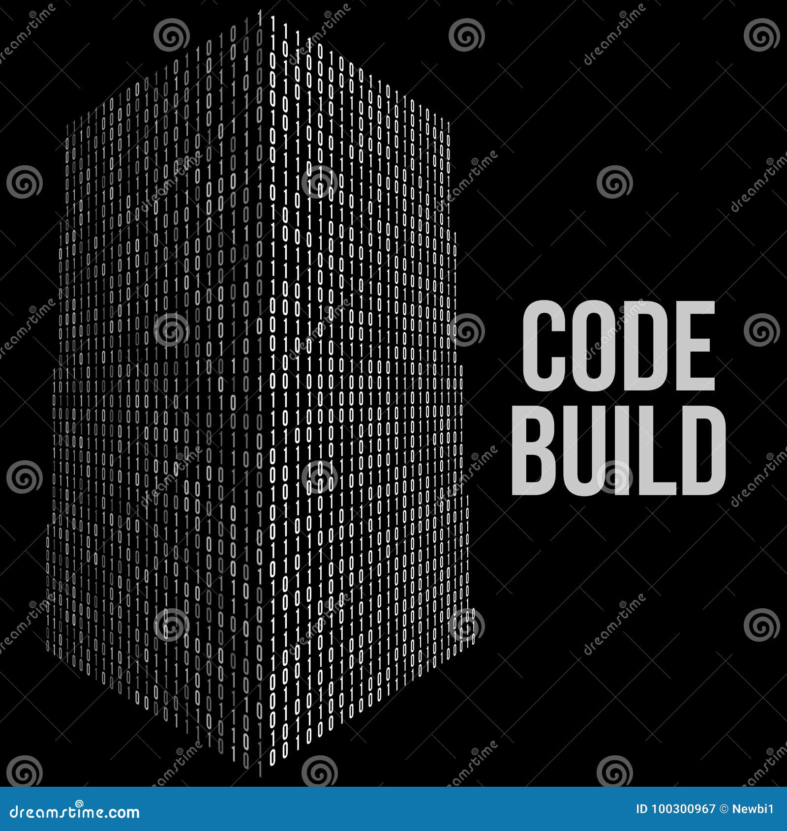 Skyscrapers Code. Binary Digital Form of Futuristic City Building Stock ...