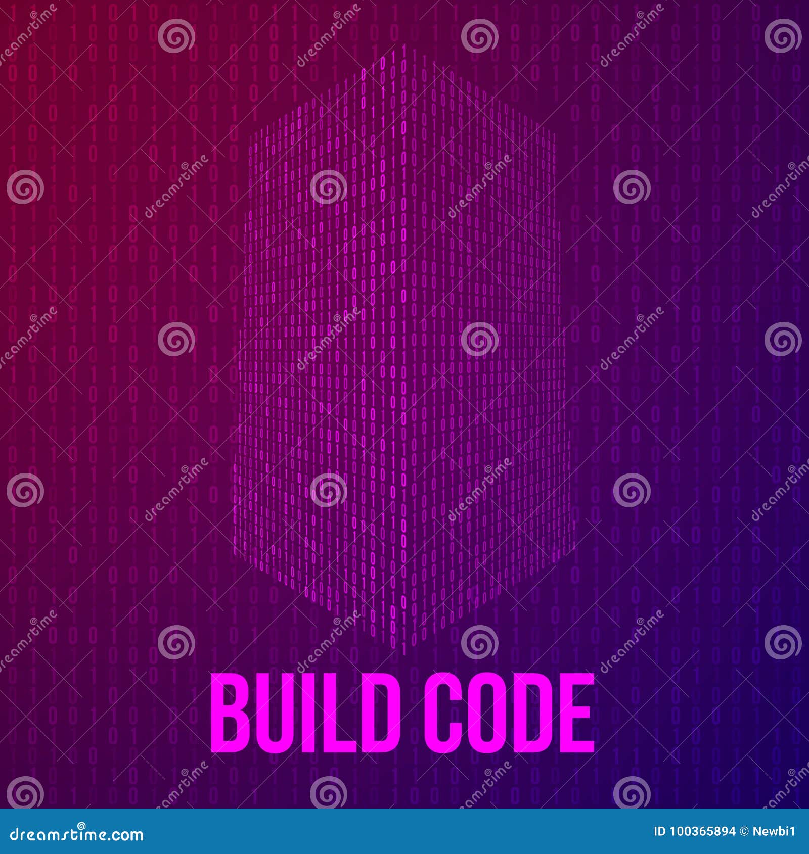 Skyscrapers Code. Binary Digital Form Of Futuristic City Building ...