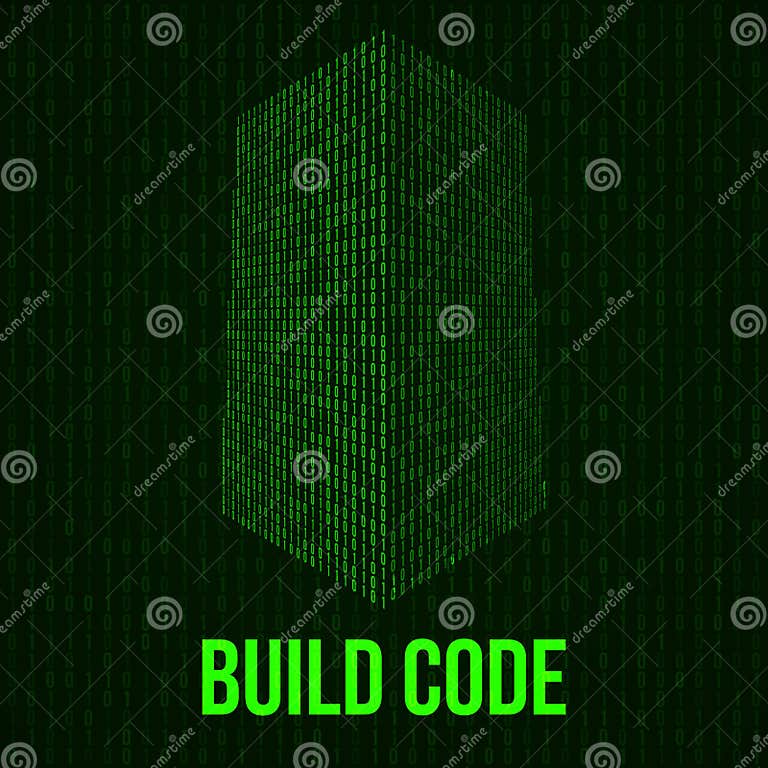 Skyscrapers Code. Binary Digital Form of Futuristic City Building Stock ...