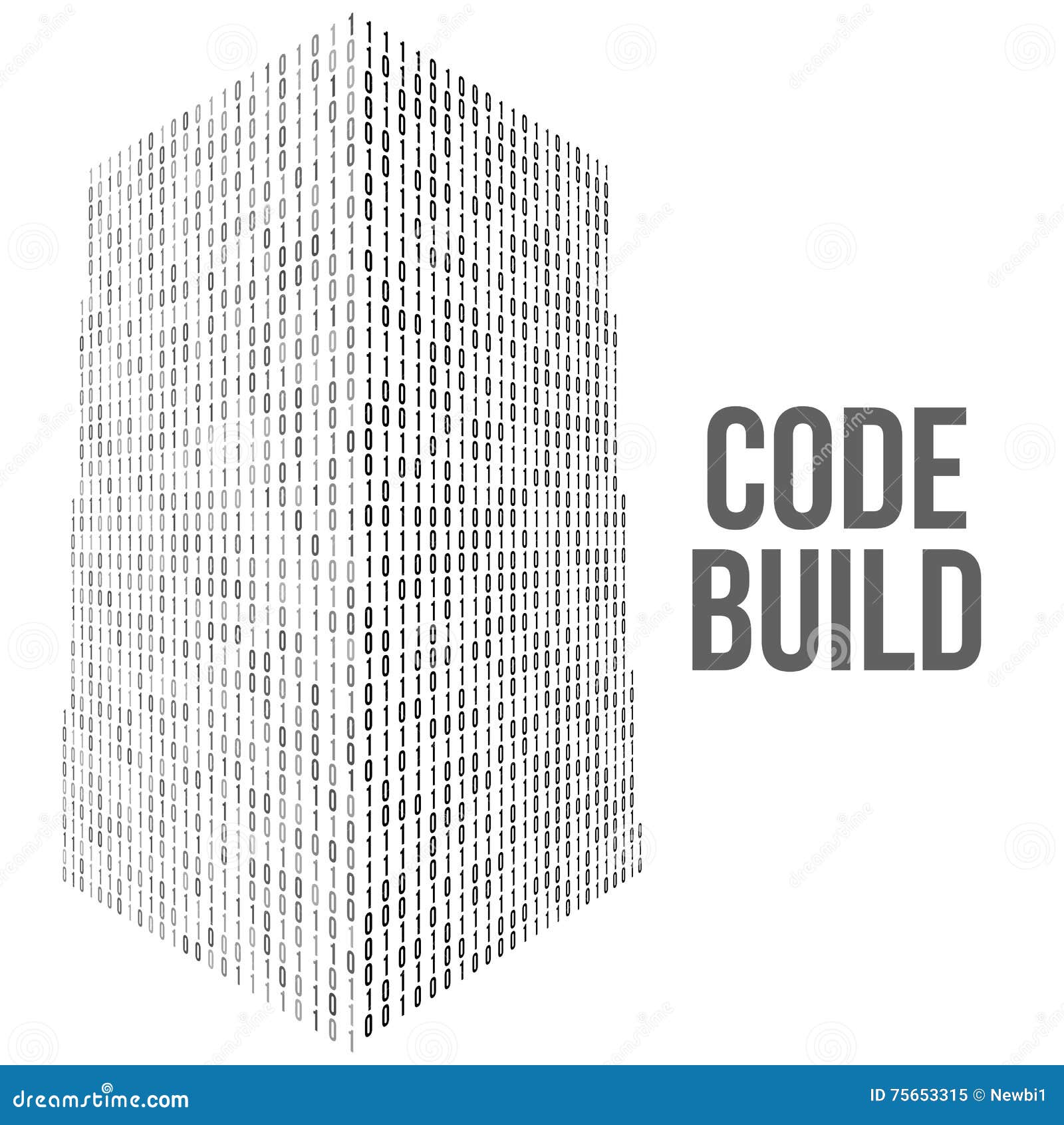 Skyscrapers Code. Binary Digital Form Of Futuristic City Building ...