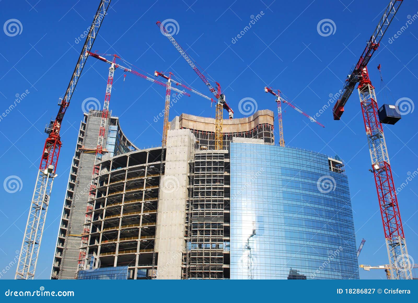 Skyscrapers construction stock image. Image of business - 18286827