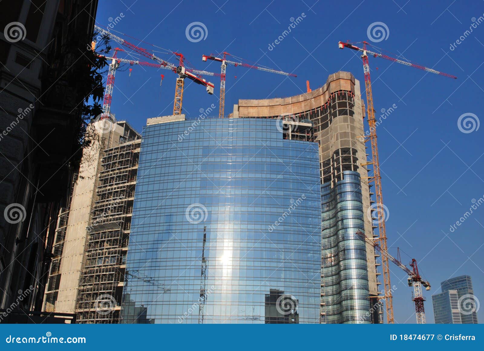 Skyscrapers construction stock image. Image of blue, high - 18474677