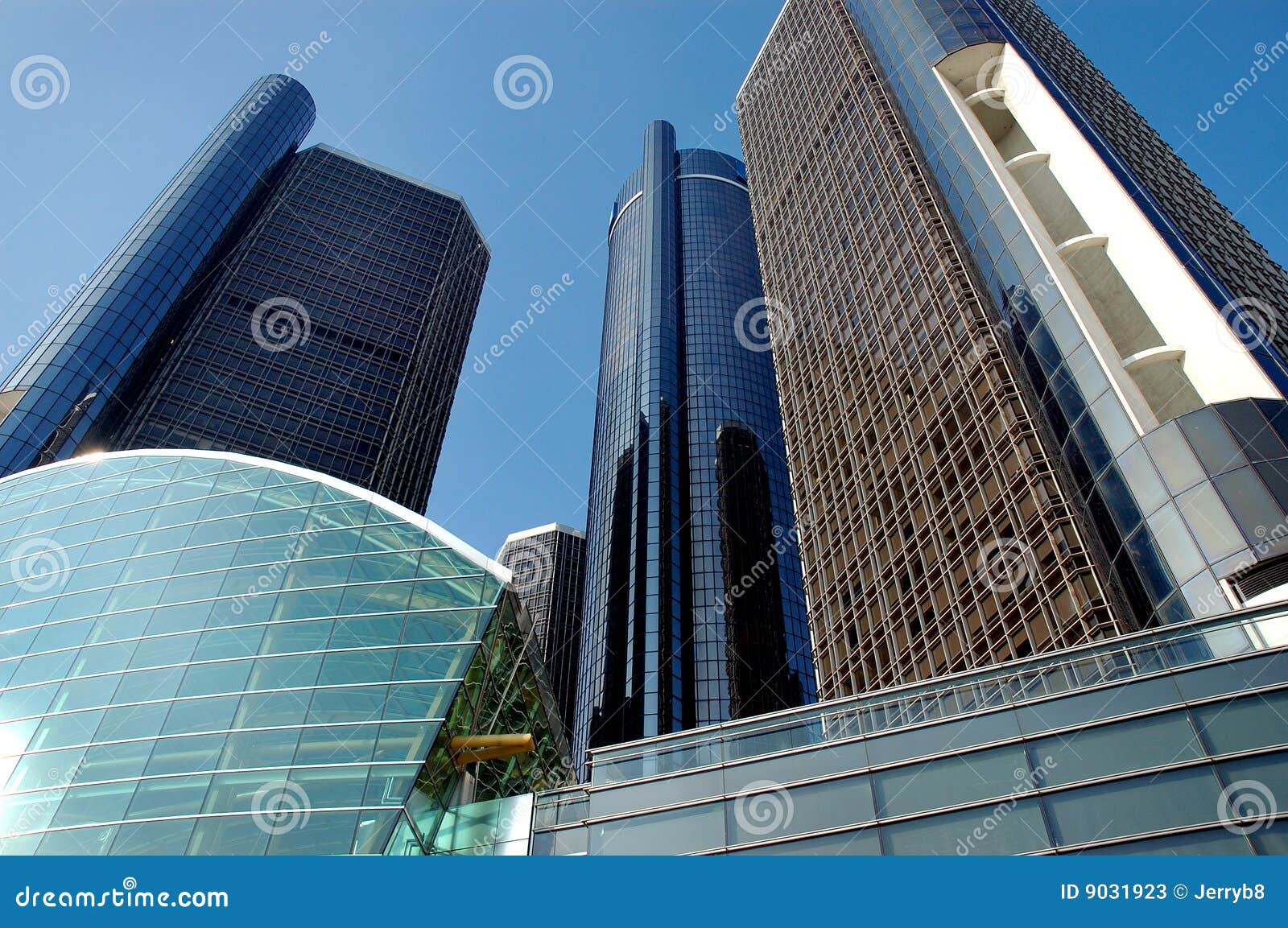 Skyscrapers in Detroit stock image. Image of angle, landmarks - 9031923