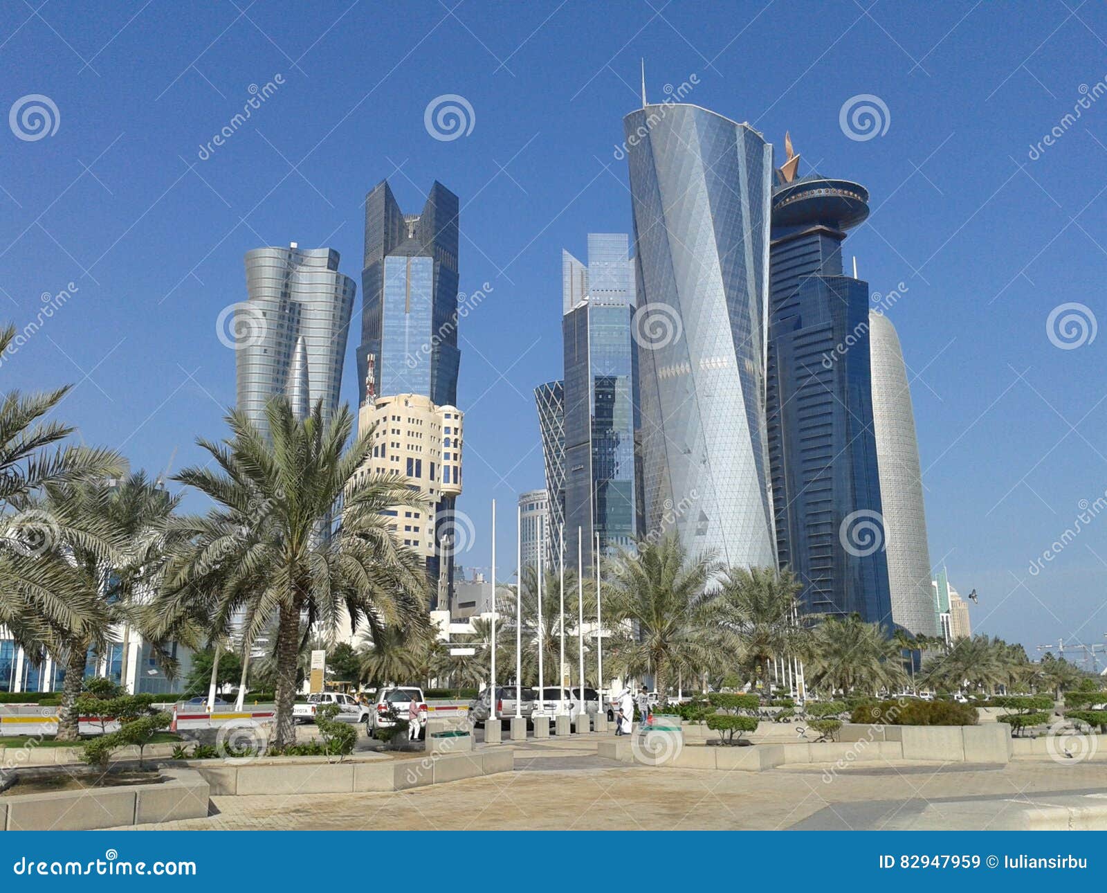 Skyscrapers in Doha, on the Corniche Editorial Stock Image - Image of ...