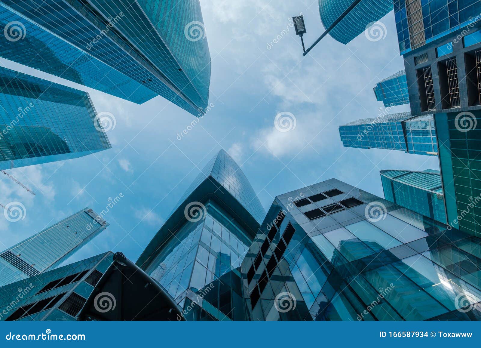 Skyscrapers in Downtown Area, Bottom View Stock Photo - Image of angle ...