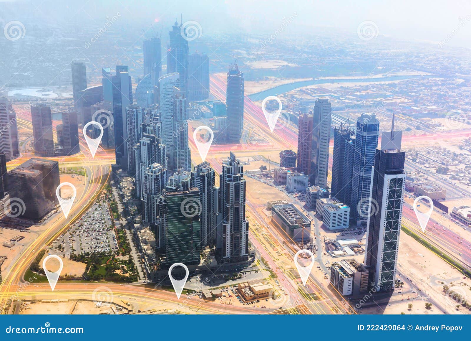 Dubai City - View Of The Iconic Dubai Landmarks And Sheikh Zayed Road ...