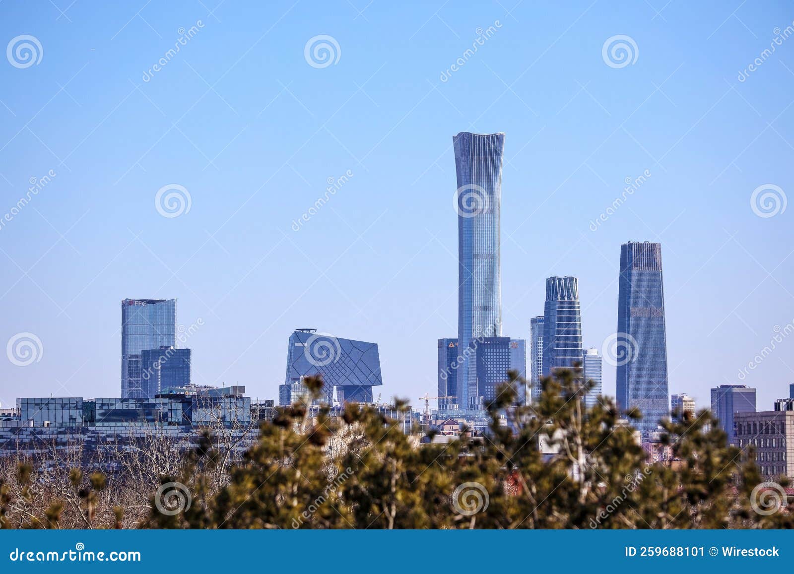 Skyscrapers on the East Third Ring Road of Beijing, China Editorial ...