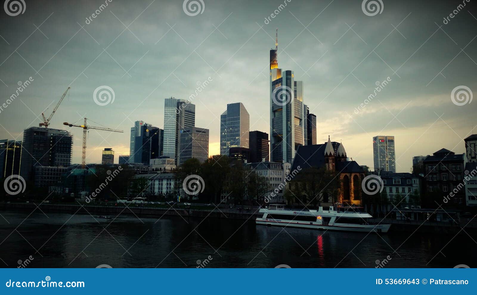 Skyscrapers in Frankfurt Germany Architecture Panorama Editorial Stock ...