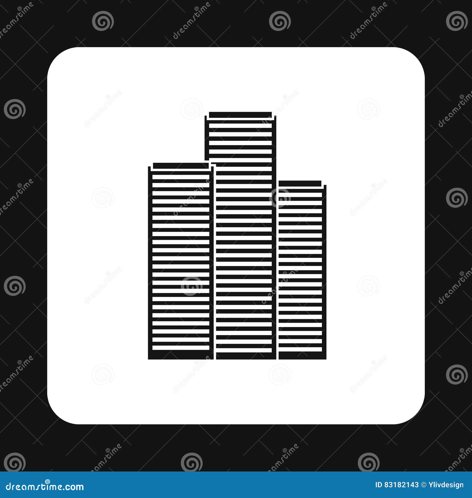 Skyscrapers Icon, Simple Style Stock Vector - Illustration of build ...