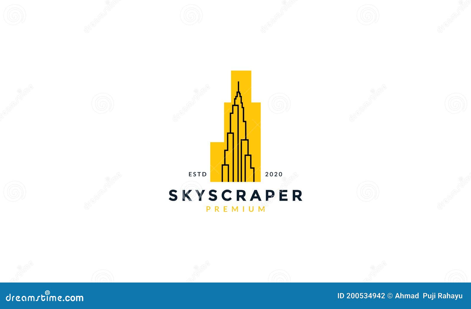 Skyscrapers Line Art Outline Modern Logo Vector Icon Design Stock ...