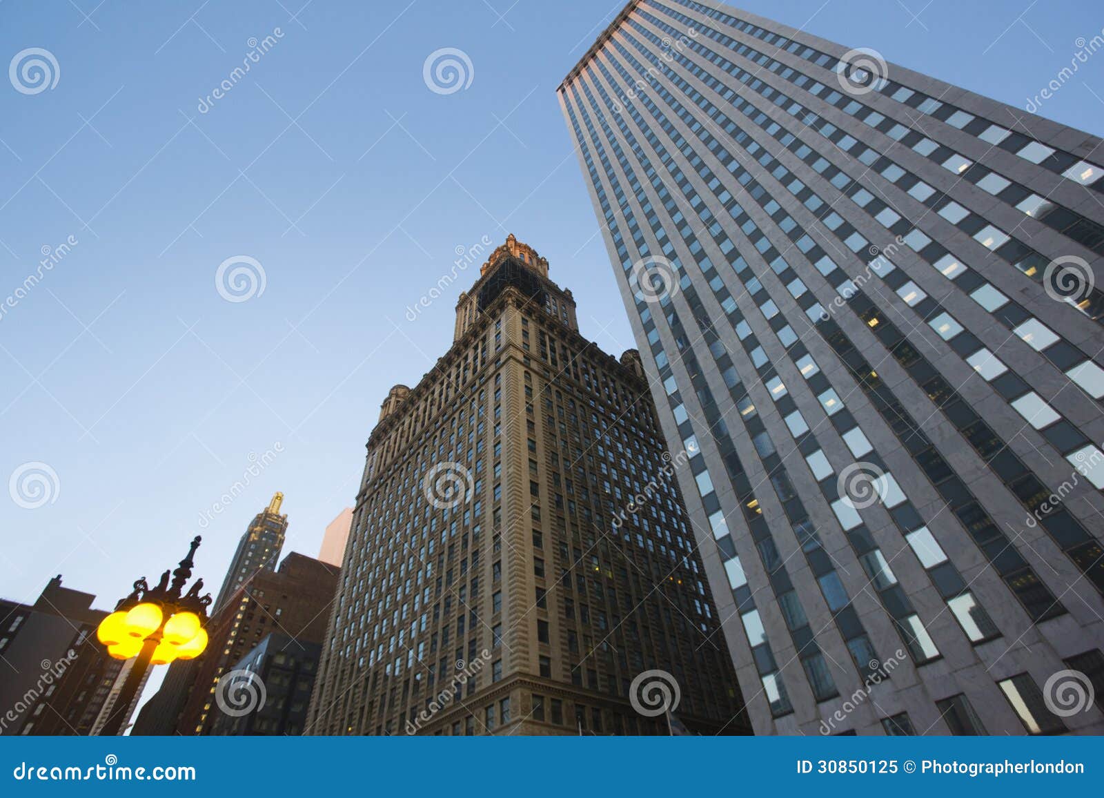 Skyscrapers Low Angle View Chicago Illinois Stock Image - Image of ...
