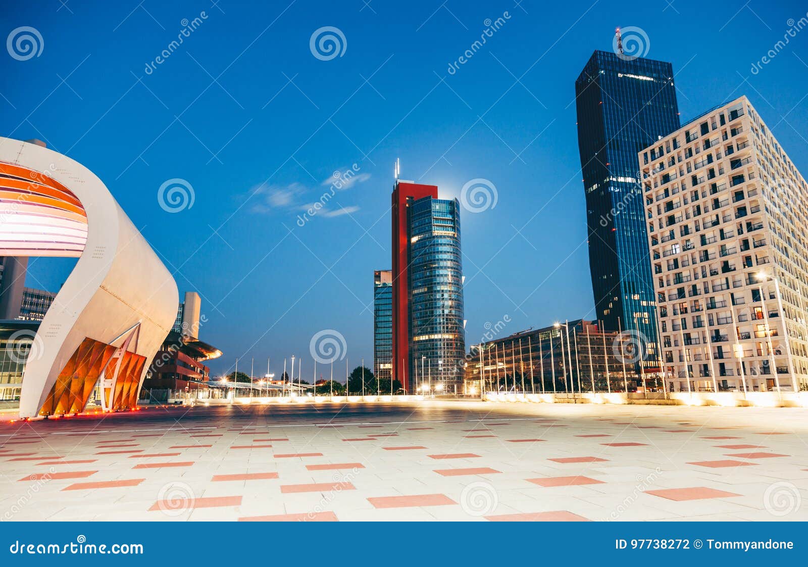 Skyscrapers and Modern Architecture in Vienna Austria Stock Photo ...