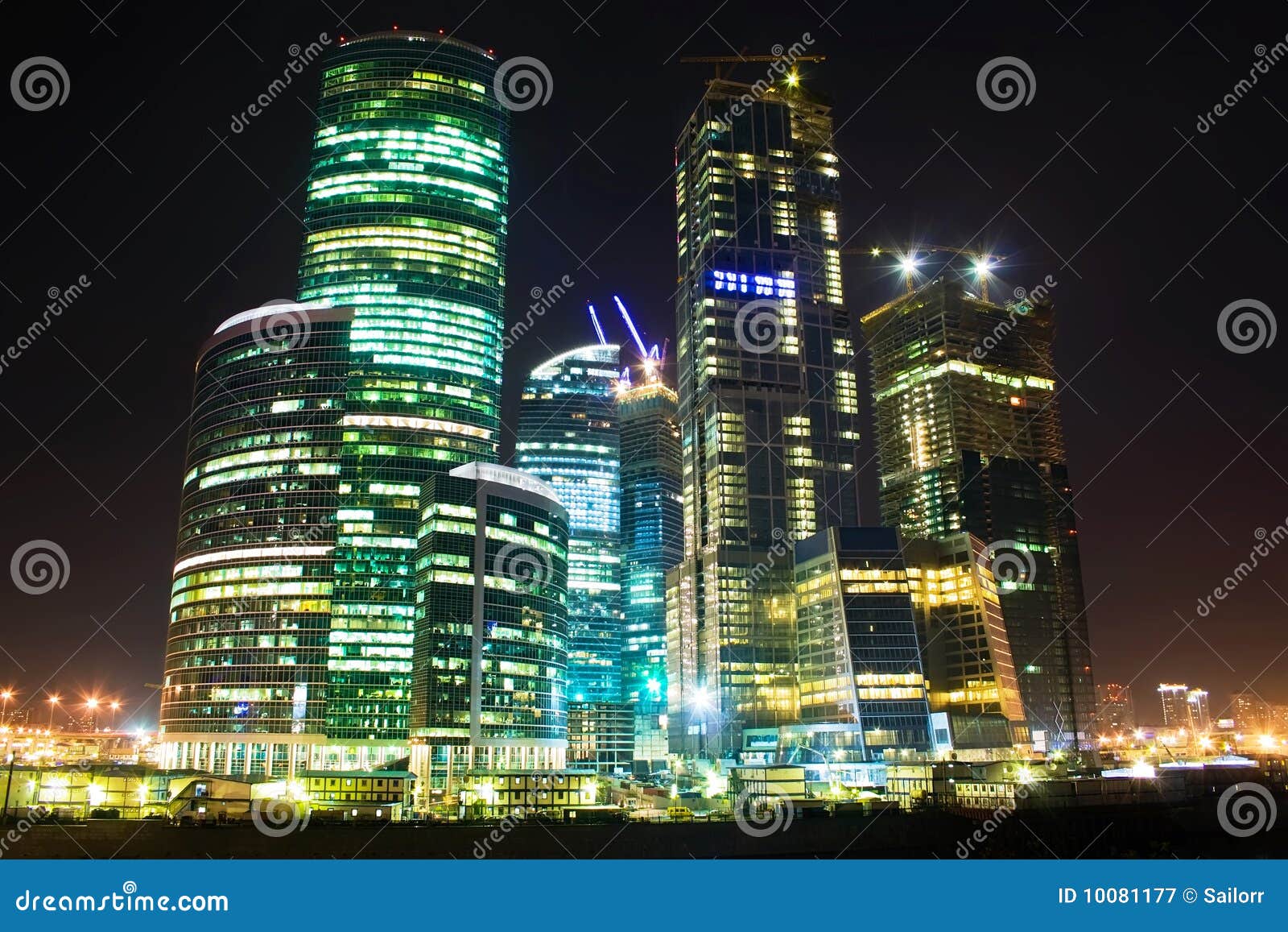 Skyscrapers at night stock image. Image of build, apartment - 10081177
