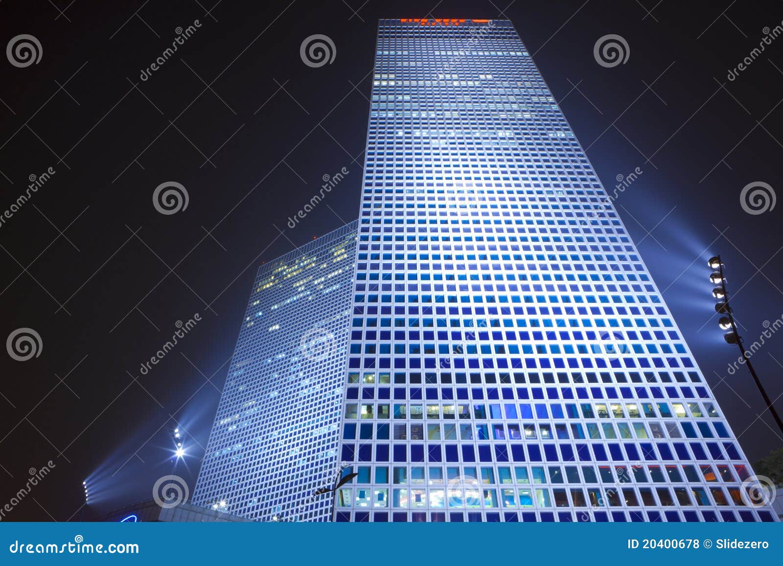 Skyscrapers at night stock photo. Image of exterior, glass - 20400678