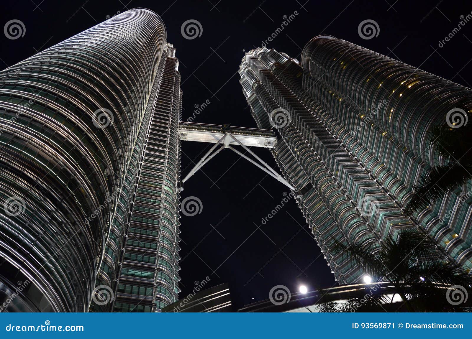 Skyscrapers in the night stock image. Image of bridge - 93569871
