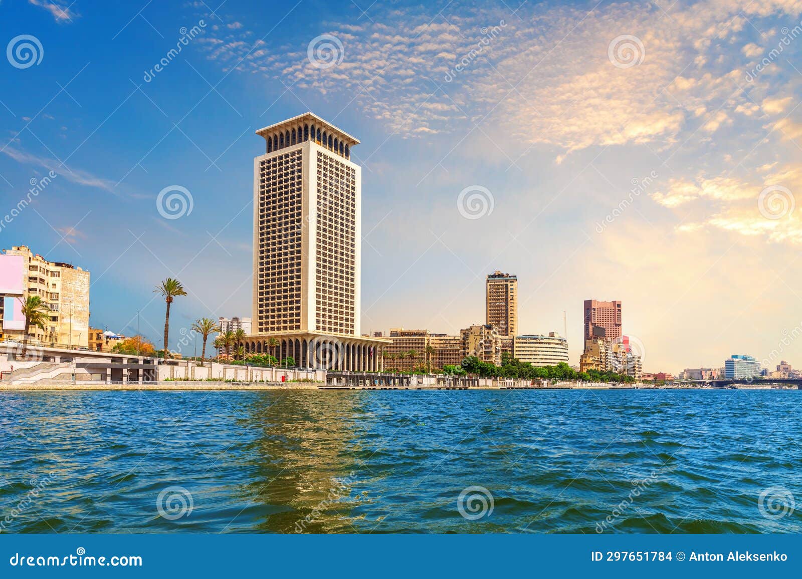 Skyscrapers on the Nile, Popular Modern View of Cairo, Egypt Stock ...