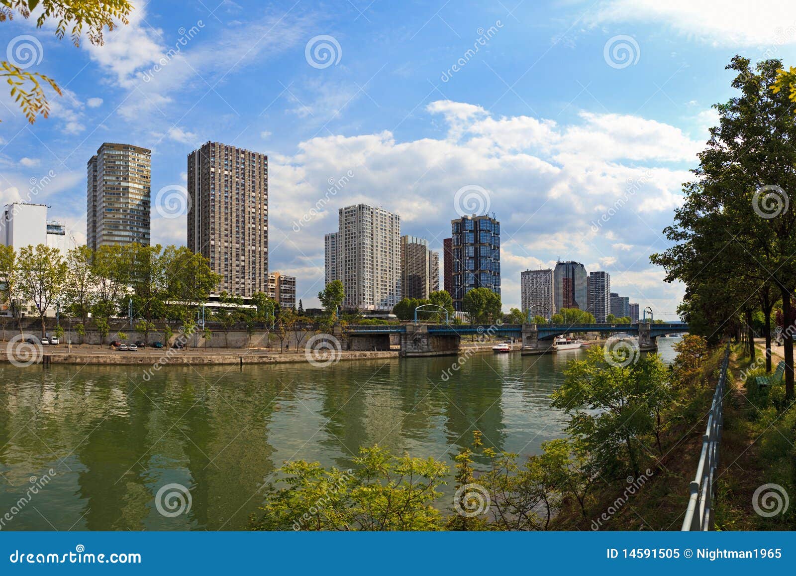 Skyscrapers in Paris stock image. Image of office, river - 14591505